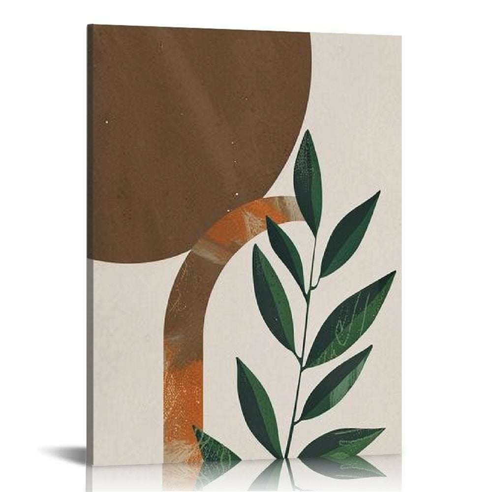 Nawypu Mid-Century Boho Wall Art Geometric Forest Plant Leaf Nature ...
