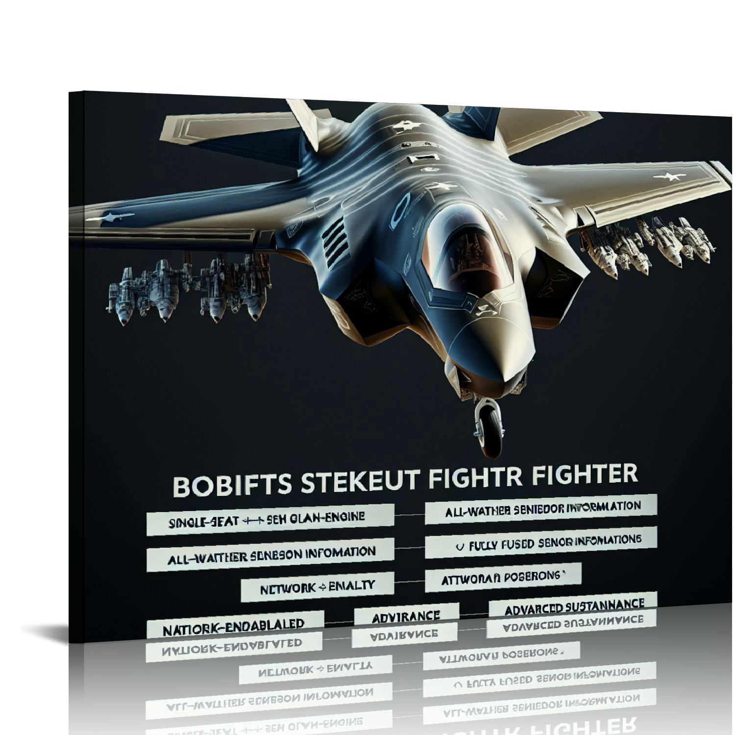 Nawypu Military Jet Flight Flying F-35 Fighter Canvas Decorative ...