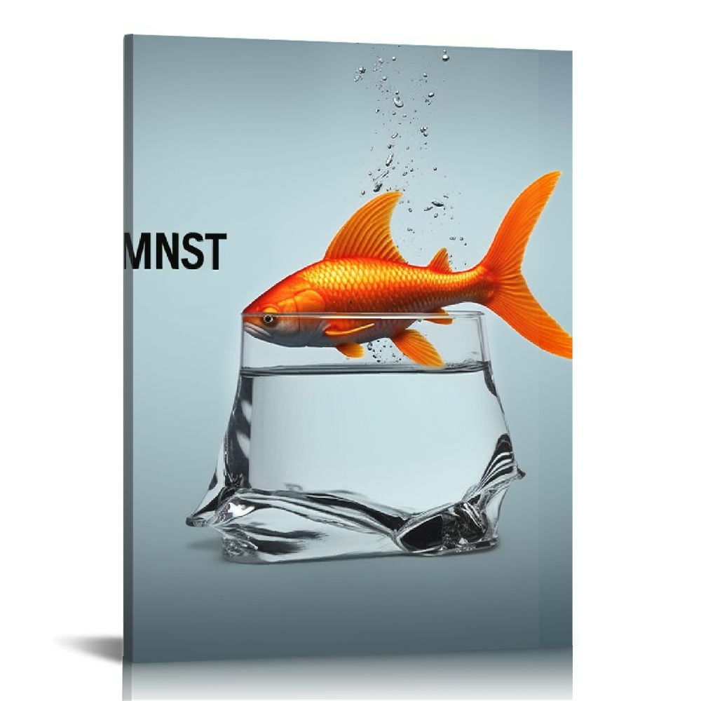 Nawypu Mindset is Everything Golden Fish Swimming Wall Art Poster Decor ...