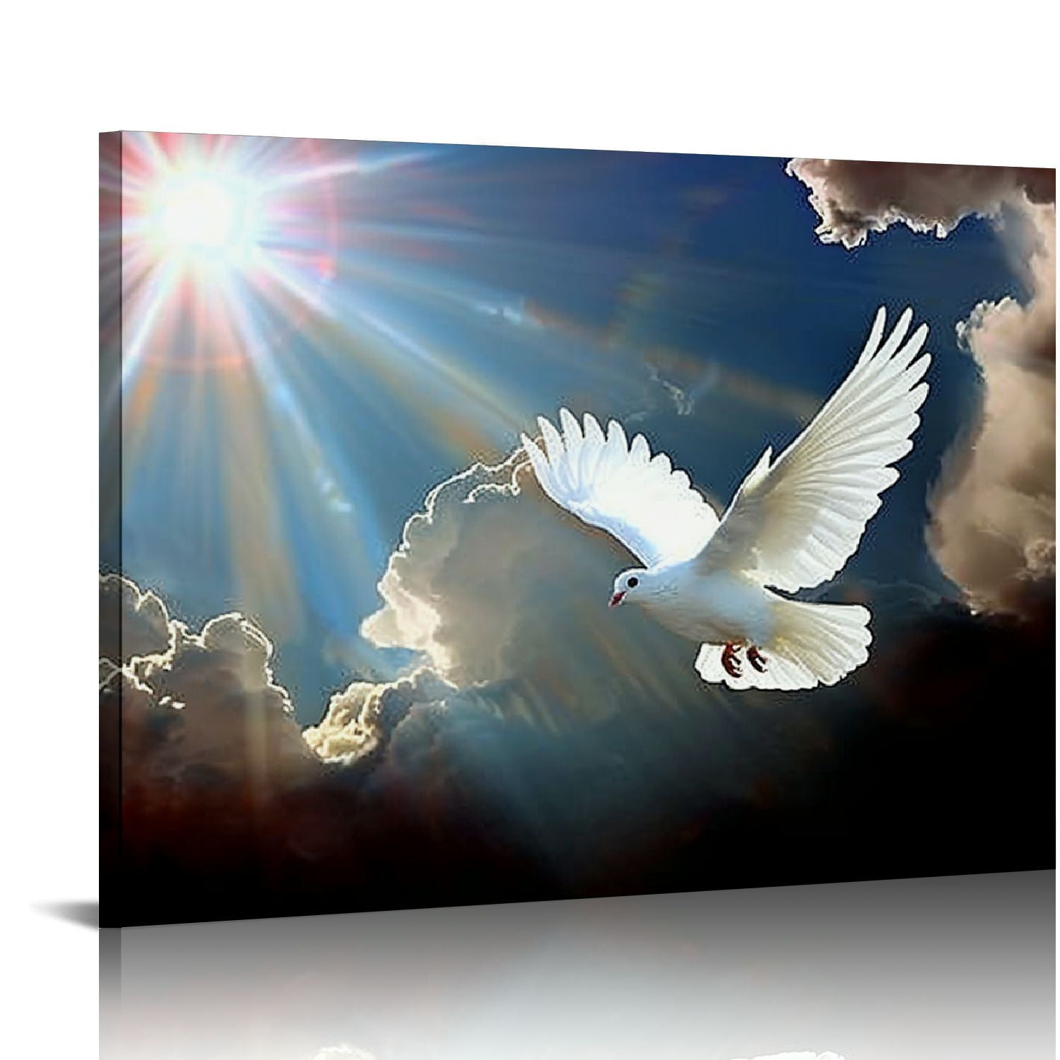 Nawypu Modern Art Posters Holy Spirit Dove Framed Wall Art Canvas Art ...