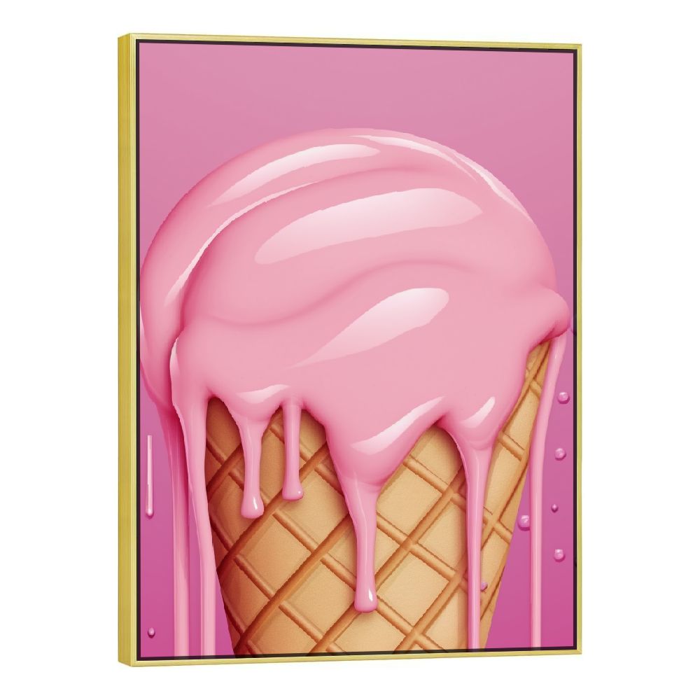 Nawypu Modern Canvas Artwork Melt Strawberry Ice Cream Canvas Wall Art ...
