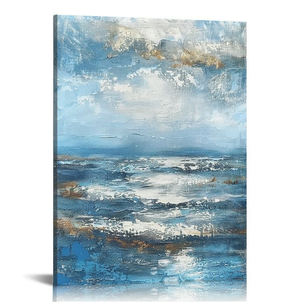 Nawypu Modern Classical Blue Abstract Ocean Canvas Wall Art Painting ...