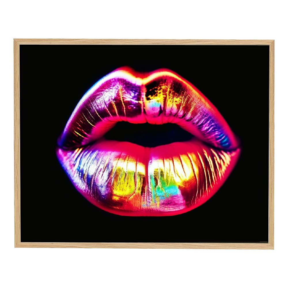 Nawypu Modern Colorful Graffiti Lips Wall Art Prints Sparkling Lipstick ...