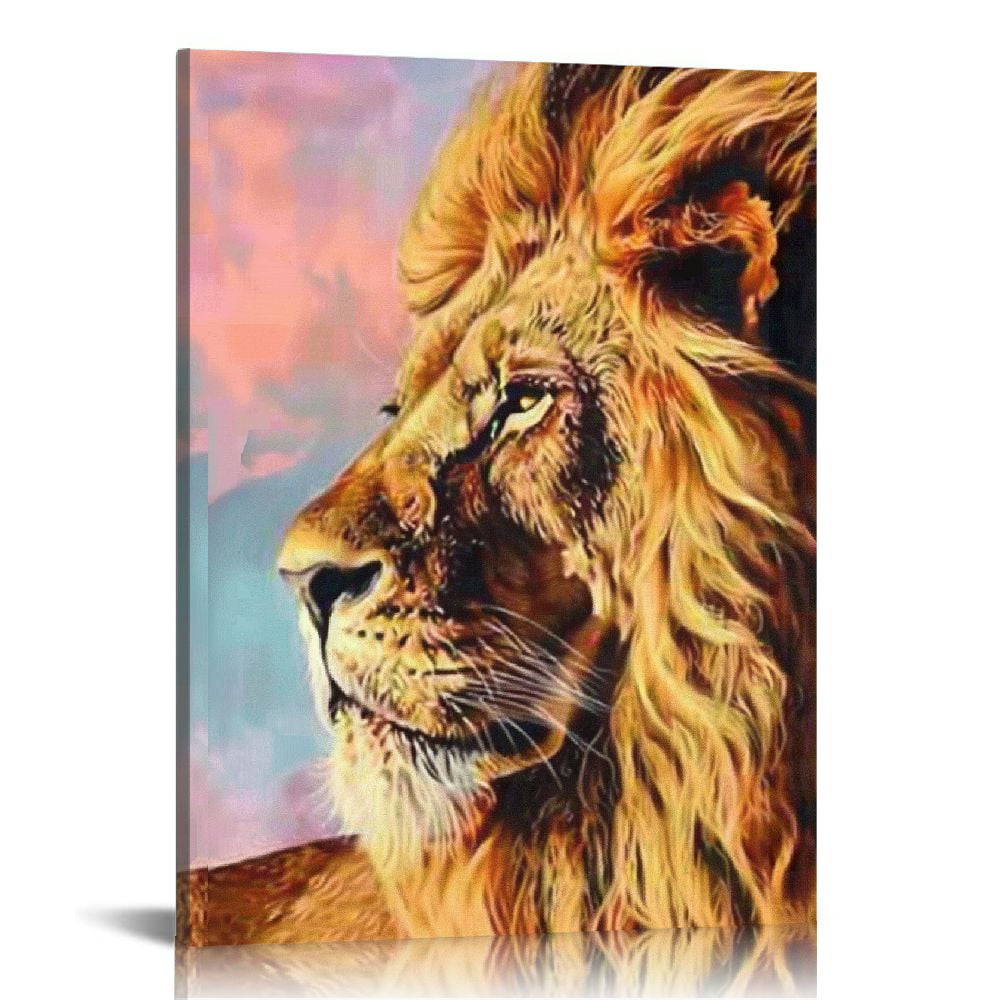Nawypu Modern Framed Lion Canvas Gallery-wrapped Lion and Lioness ...