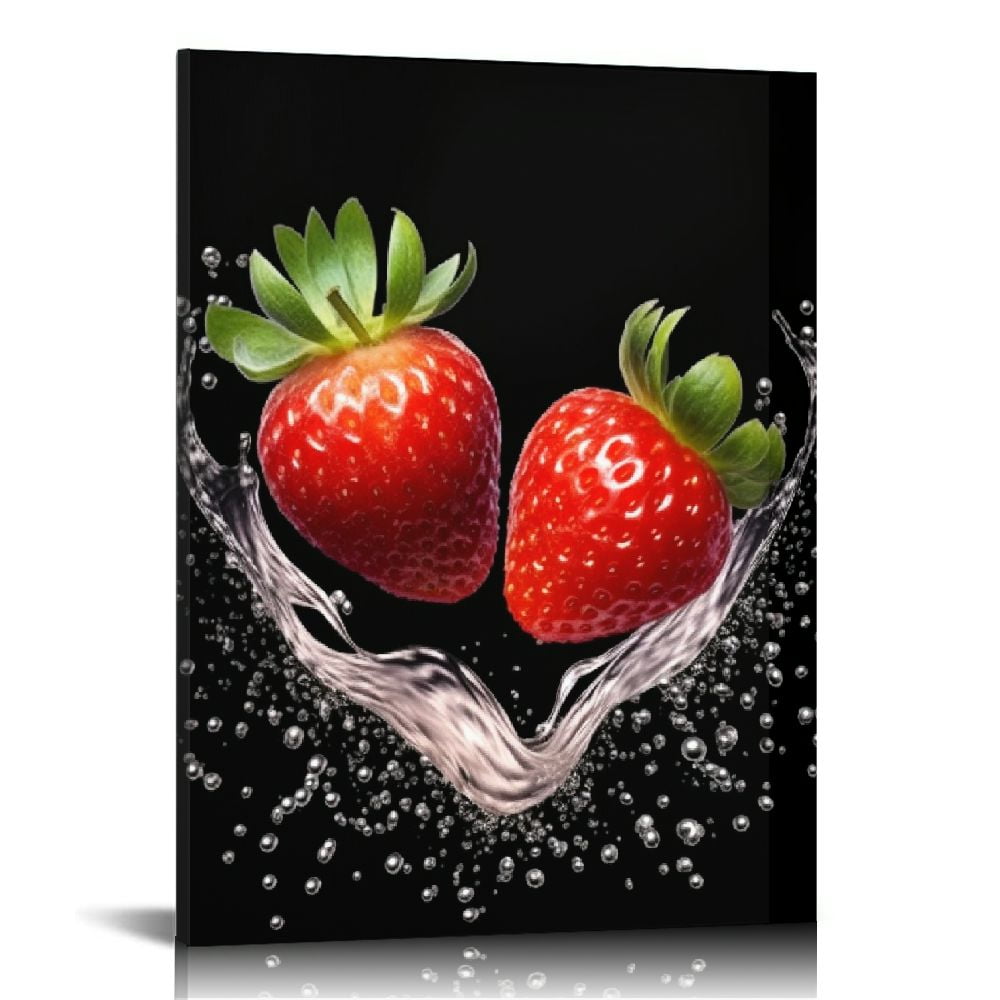 Nawypu Modern Fruit Wall Art Kitchen Wall Decor, Strawberries Lemon ...