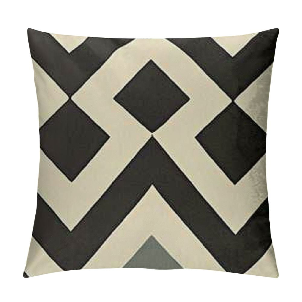 Awypu Modern Geometry Style Throw Pillow Covers Black&Beige Stripes ...
