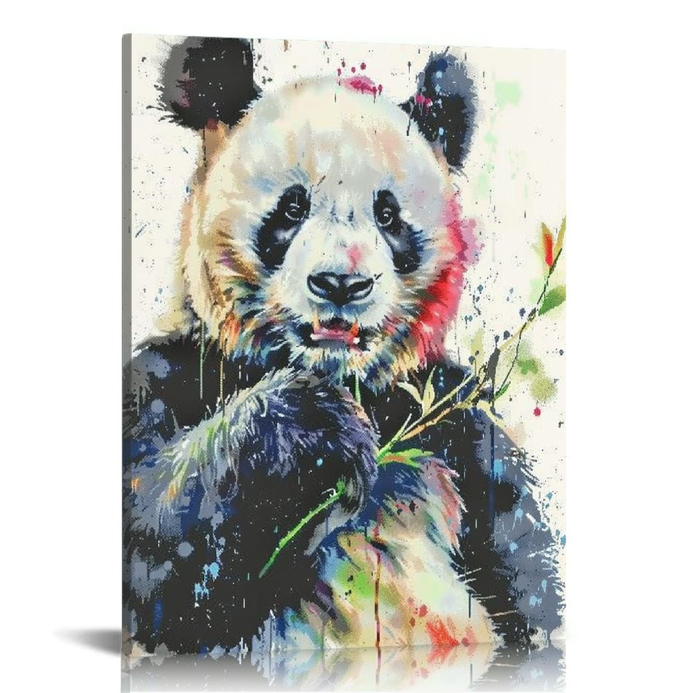 Nawypu Modern Home Decor Wild Animal Panda Canvas Print Wall Art for ...