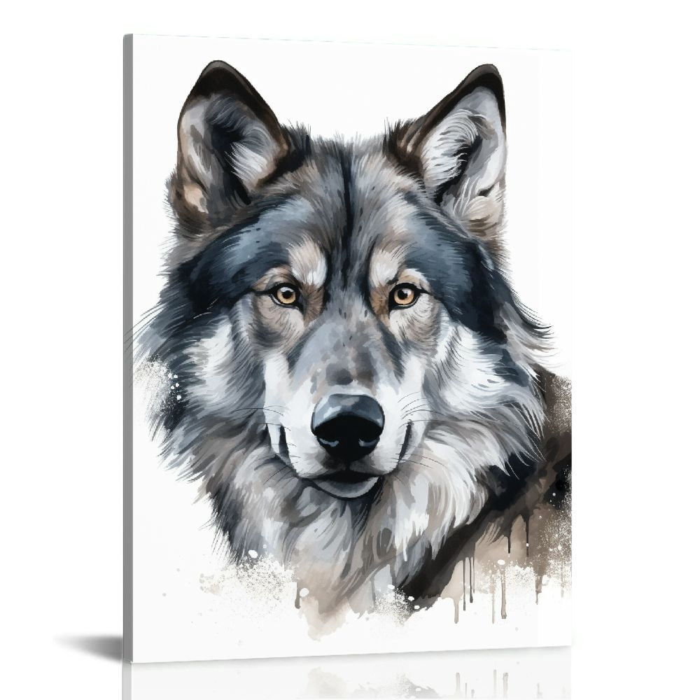 Nawypu Modern Home Decor Wolf Canvas Print Wall Art for Kids Room ...