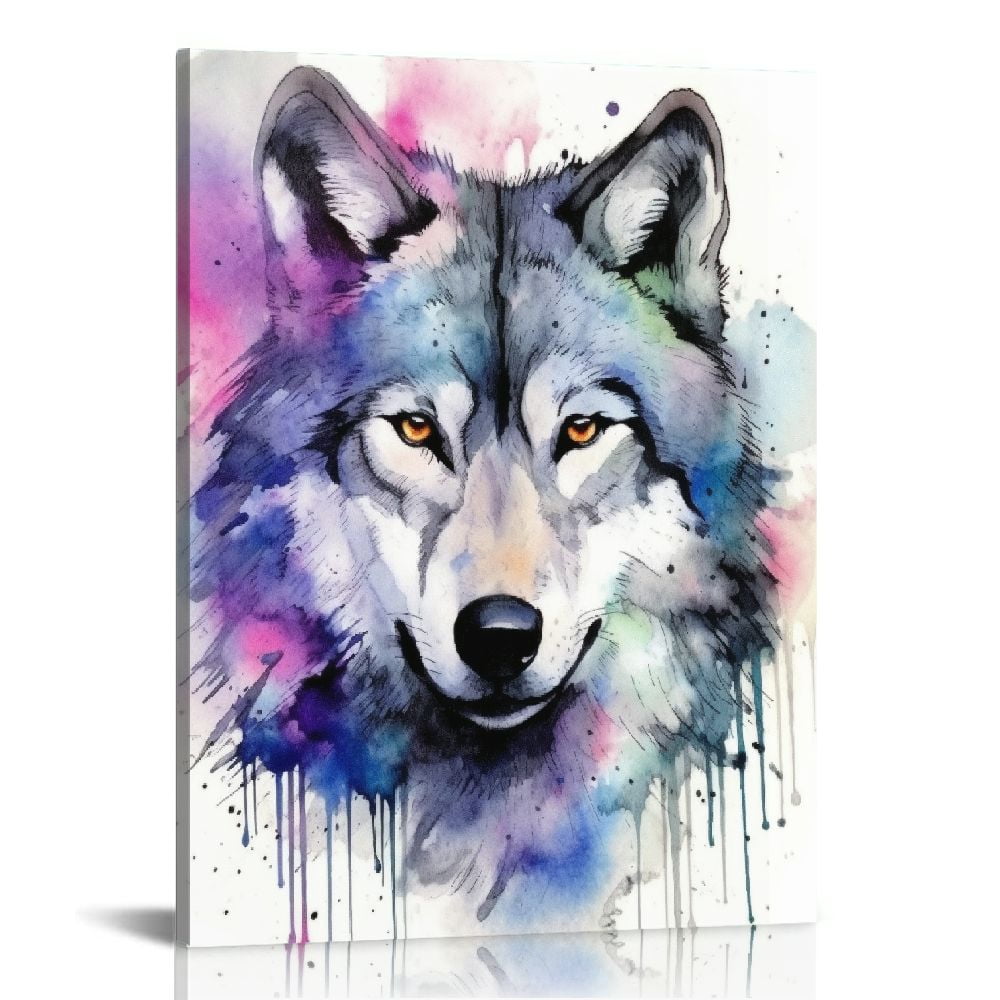 Nawypu Modern Home Decor Wolf Canvas Print Wall Art for Kids Room ...