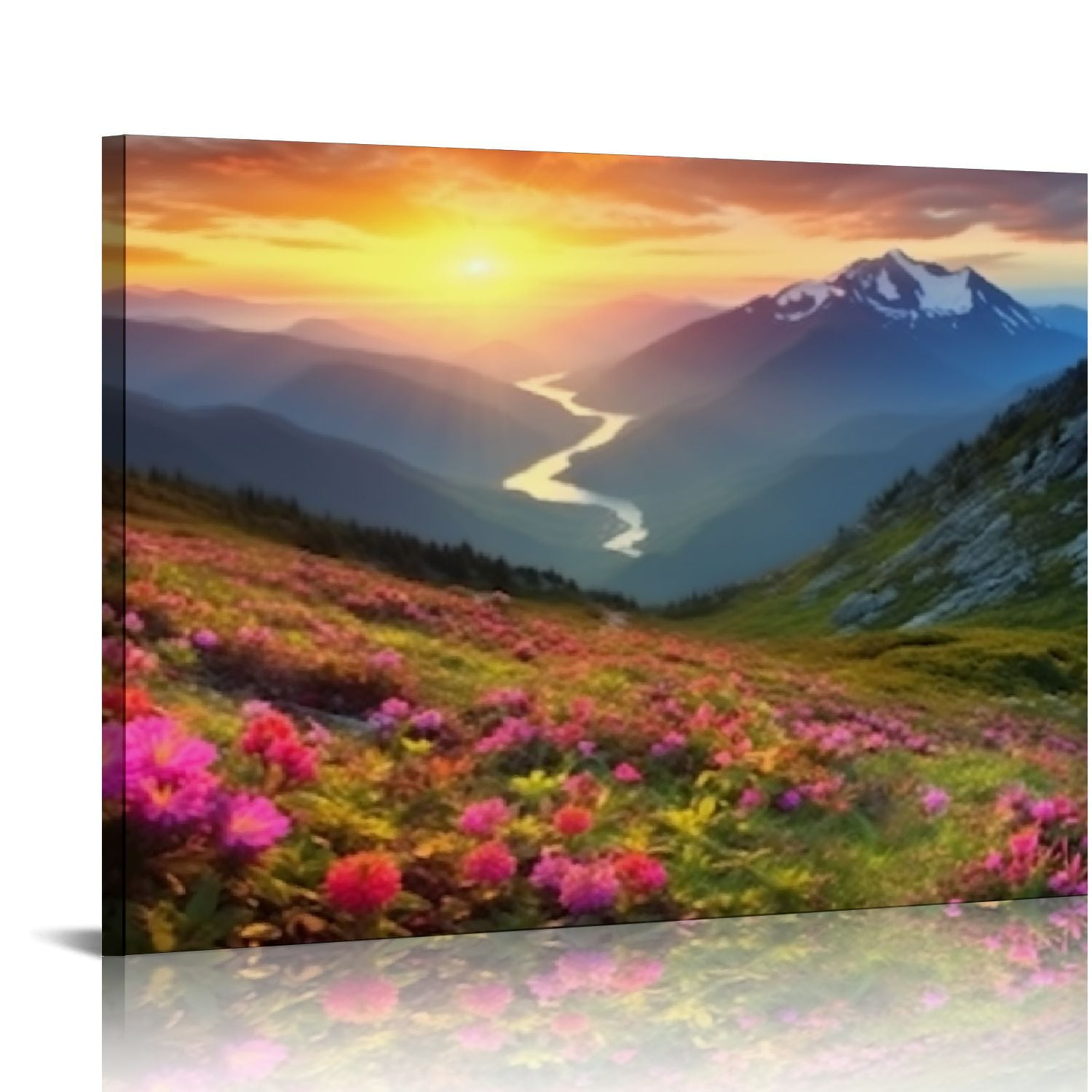 Nawypu -Modern Landscape Art Print Posters, Sun Light over Mountains ...