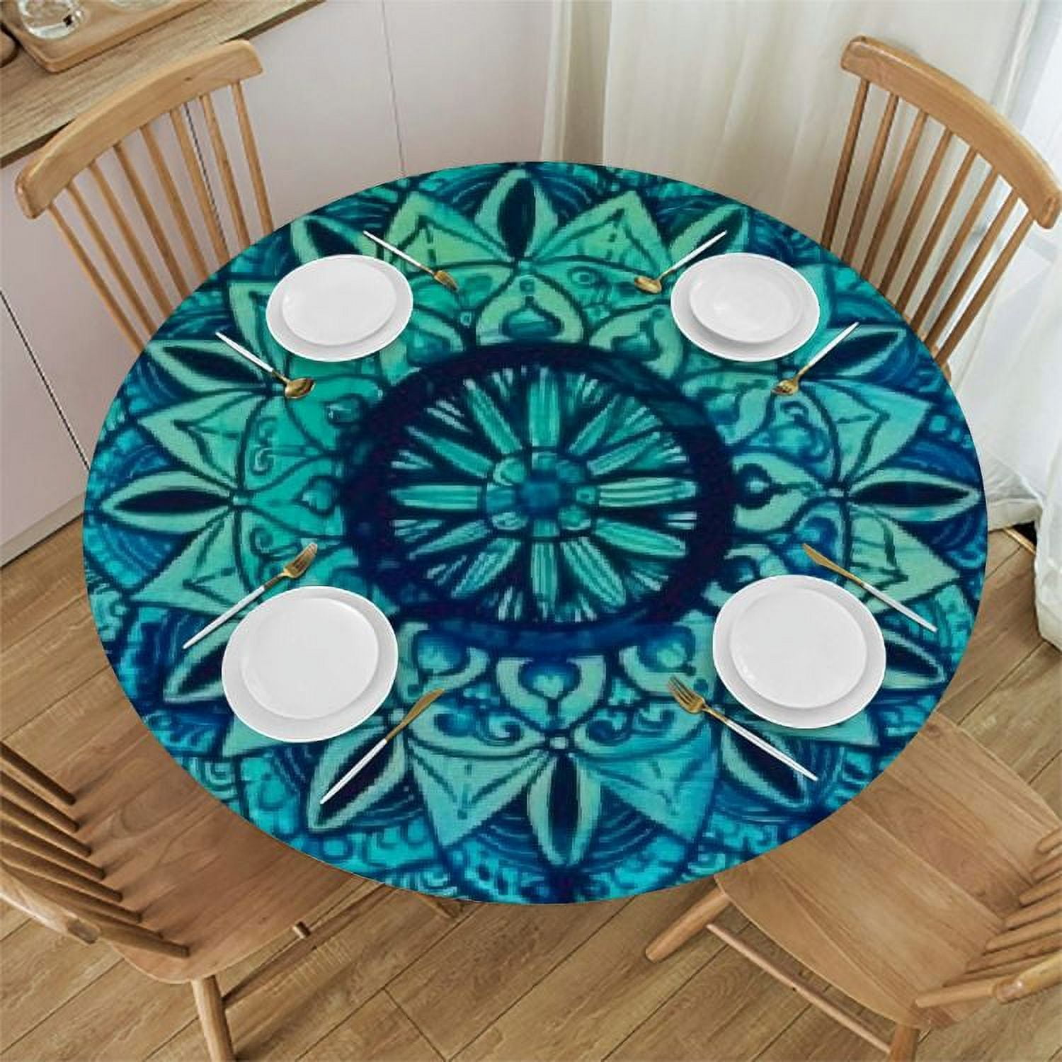Nawypu Modern Mandala Art Tablecloth Round Tablecloths Round Table ...