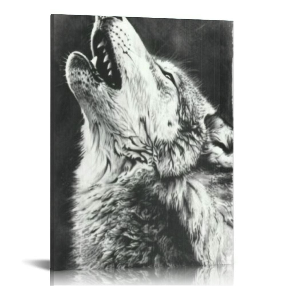 Nawypu Modern Wolf Poster Animal Wall Art Grey Wolf Wall Art Animal ...