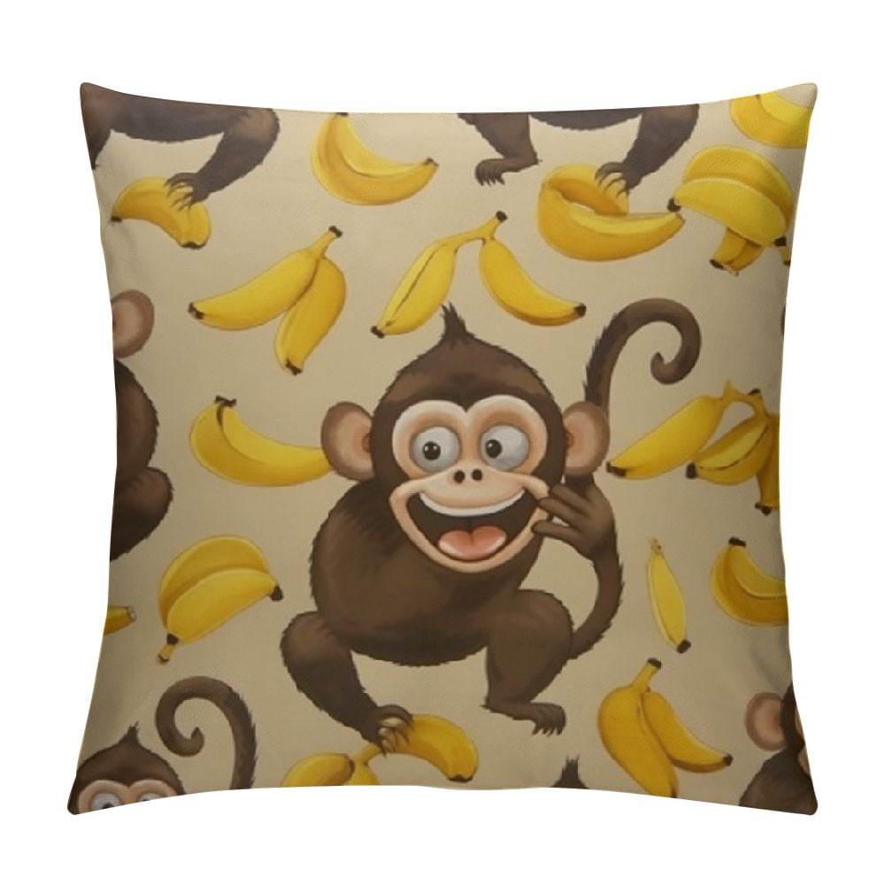 Nawypu Monkey Banana Pillow Covers Pillowcase for Hair and Skin ...