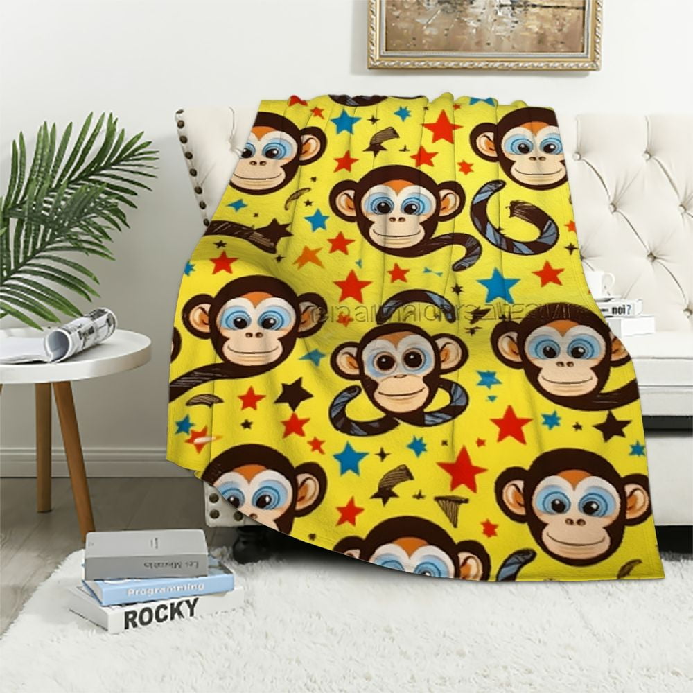 ONETECH Monkey Blanket-Monkey Gift for Boys Girls Monkey Lovers-Cute ...