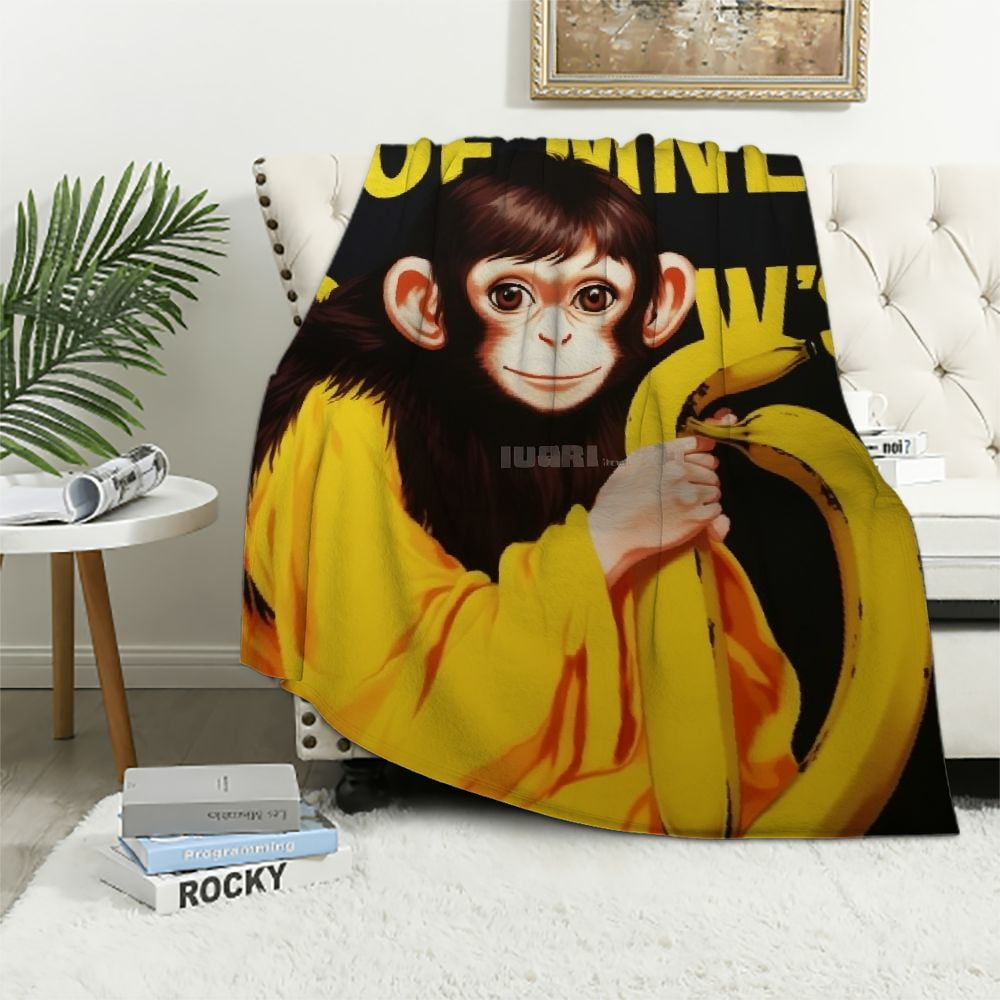 Nawypu Monkey Blanket for Girls Flannel Blankets - Soft Fuzzy Plush ...