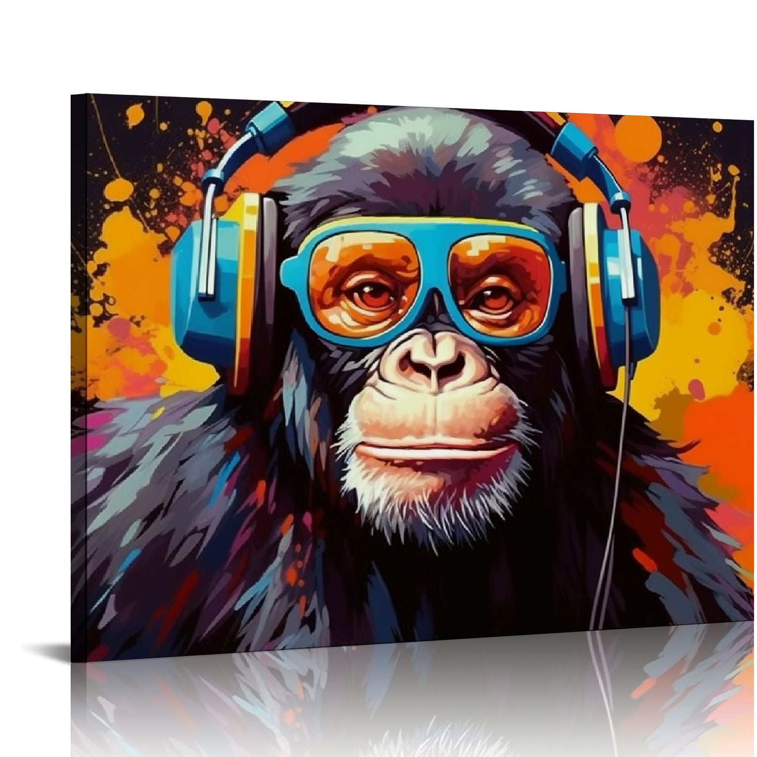 Nawypu Monkey Wall Art Canvas Print Animal Posters Abstract Colorful Dj ...