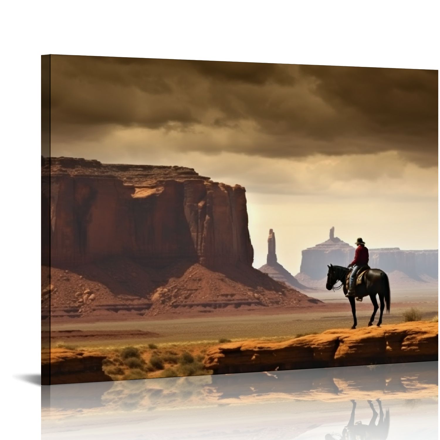 Nawypu Monument Valley Cowboy Poster Canvas Wall Art Living Room ...