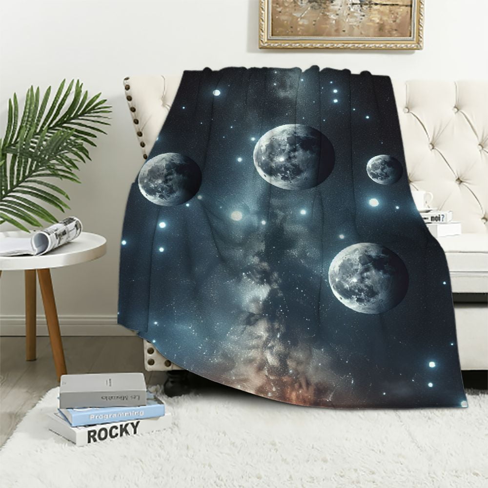 Nawypu Moon Blanket Lunar Eclipse Blanket Moon Phases Blanket Celestial ...