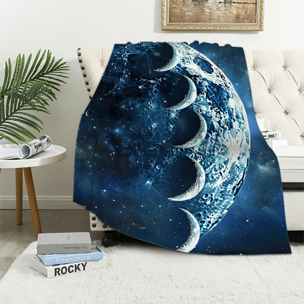 Nawypu Moon Blanket Lunar Eclipse Blanket Moon Phases Blanket Celestial ...