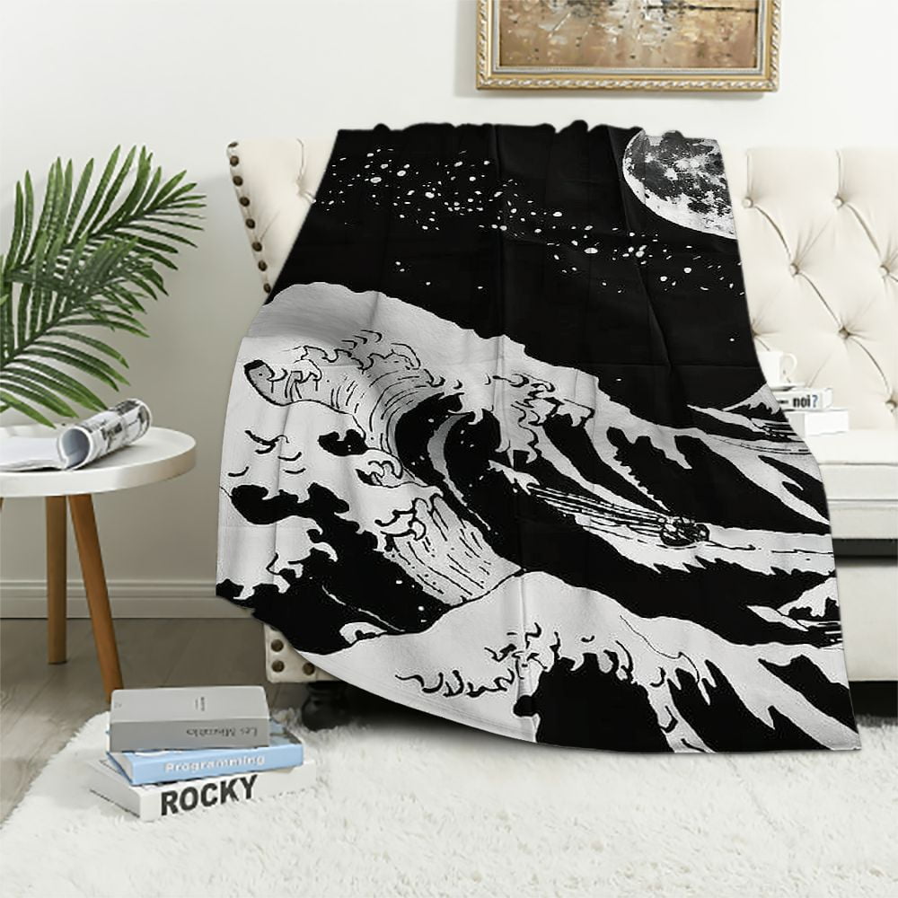 Nawypu Moon,Ocean Waves Comforter Mountain Fuji Down Comforter Japanese ...