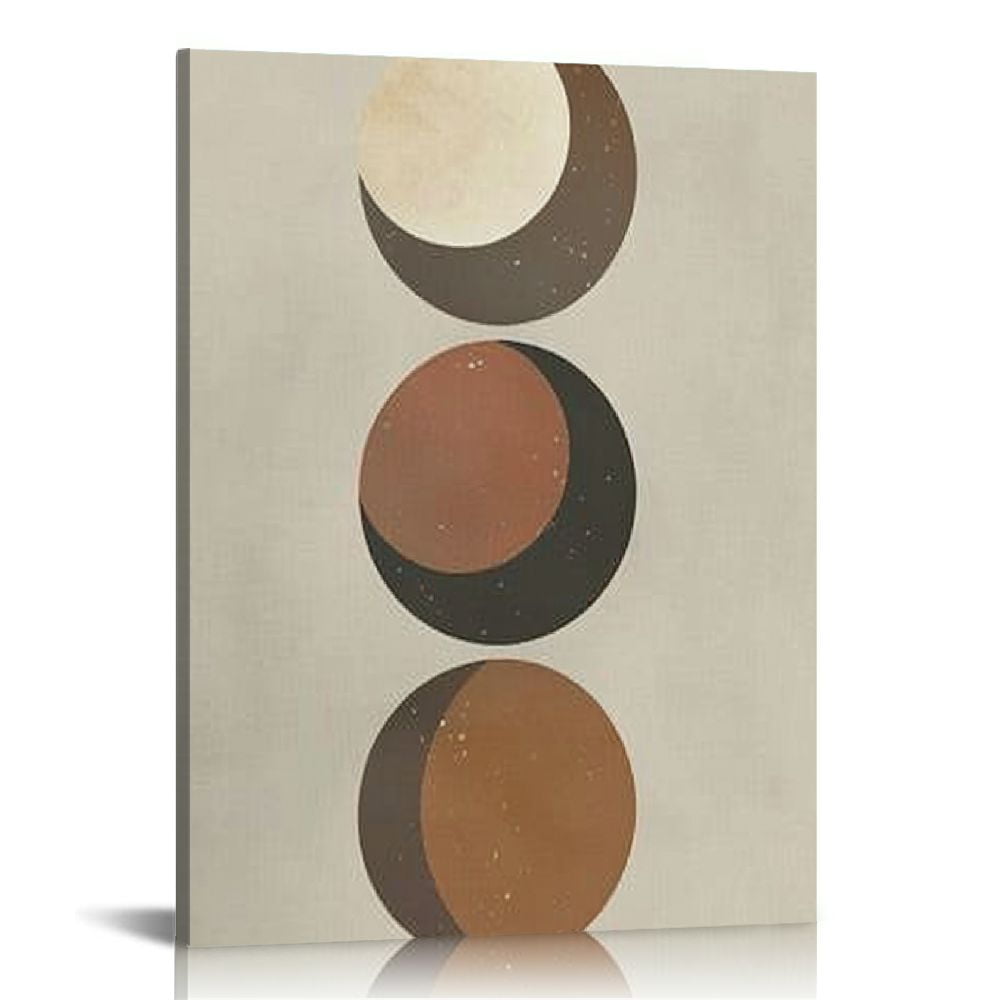 Nawypu Moon Phases Framed Canvas Wall Art, Boho Moon Abstract Art Print ...