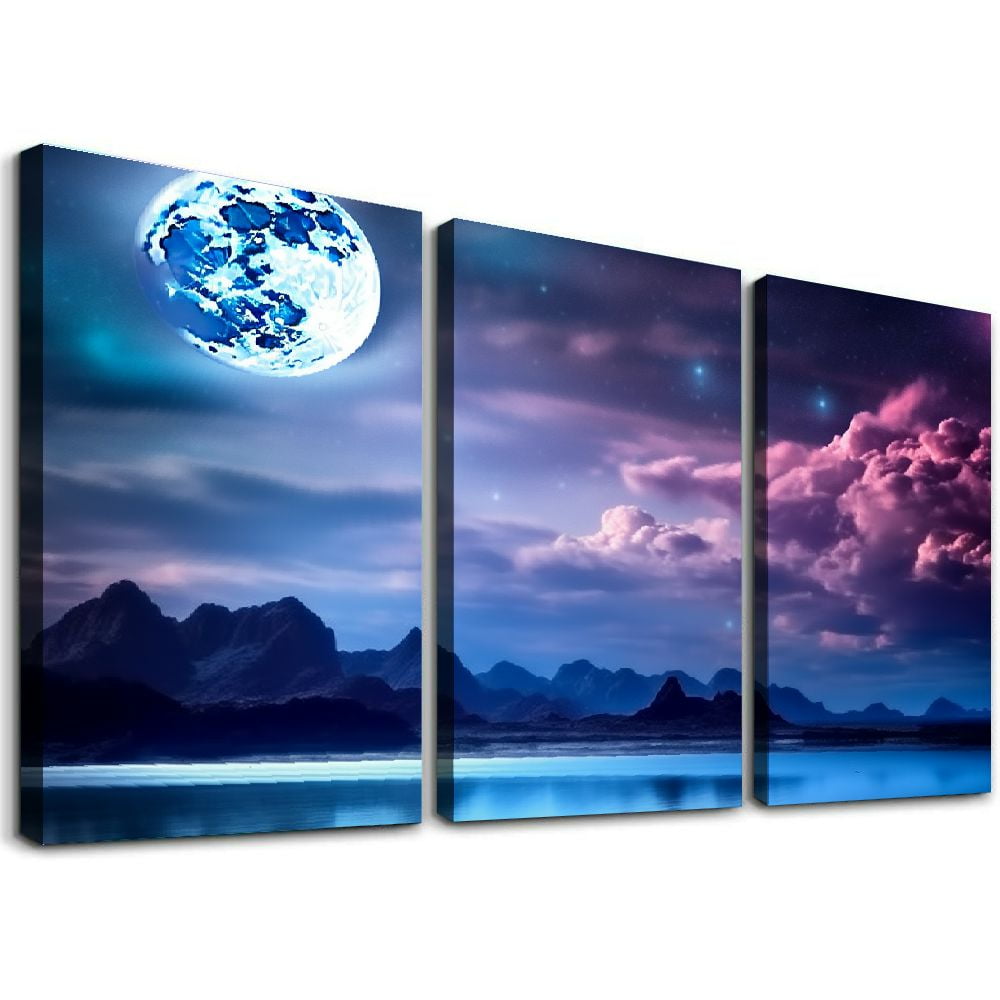 Nawypu Moonlight Canvas Prints for Wall Decor, Moonlight Canvas Wall ...