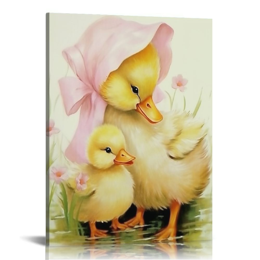 Nawypu Mother Duck And Baby Duck Poster Decorative Painting Canvas Wall ...