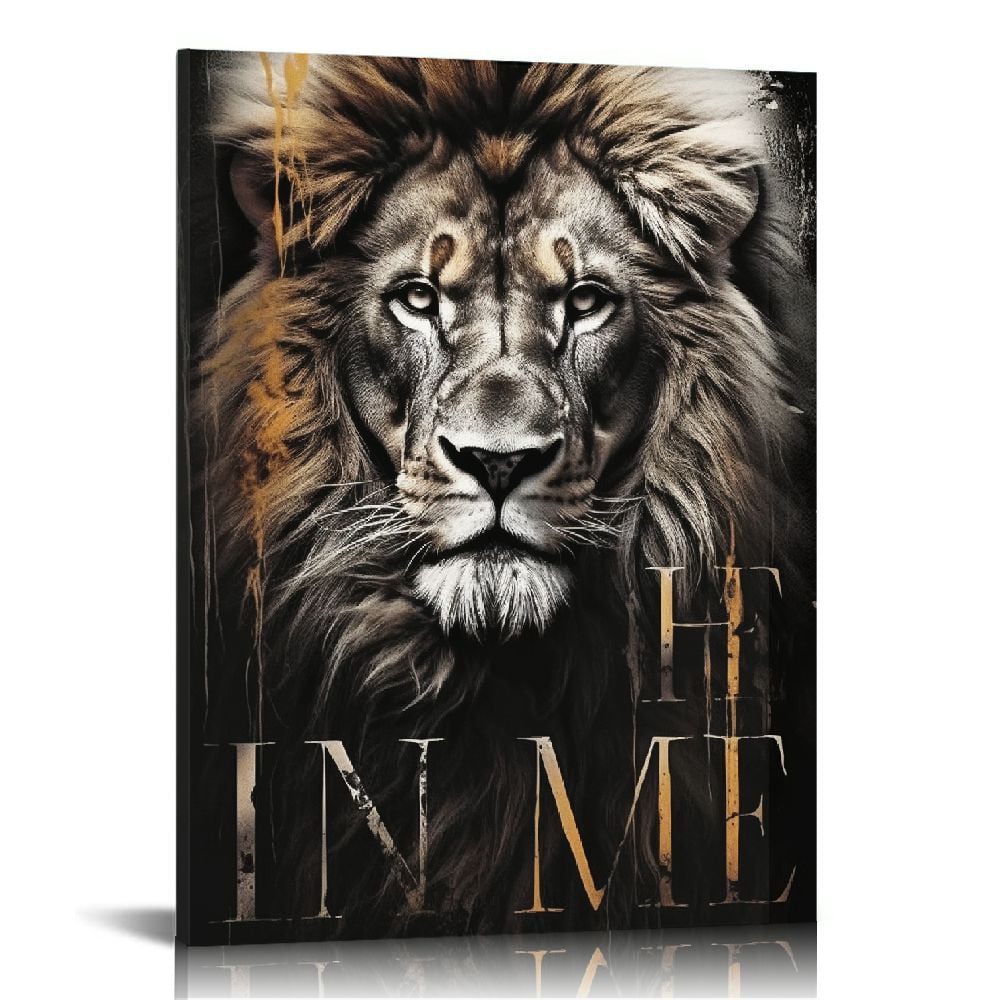 Nawypu Motivational Lion Canvas Wall Art Inspirational Quotes Print ...