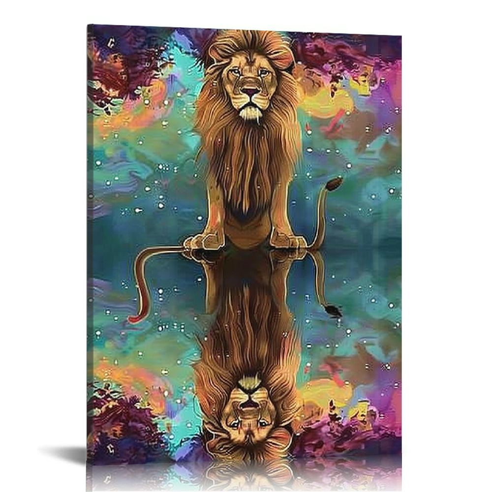 Nawypu Motivational Quote Canvas Wall Art Mindset is Everything Lion ...