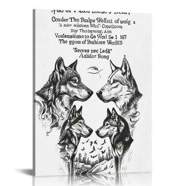 Nawypu Motivational Quote Inspirational Two Wolves Painting Canvas Wall ...