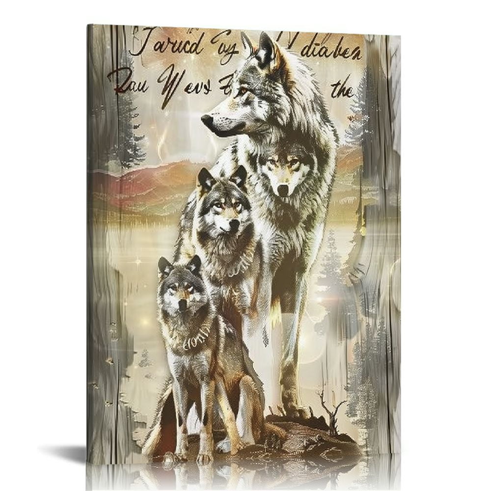 Nawypu Motivational Wolf Wall Art Wolf Pictures Office Wall Decor ...