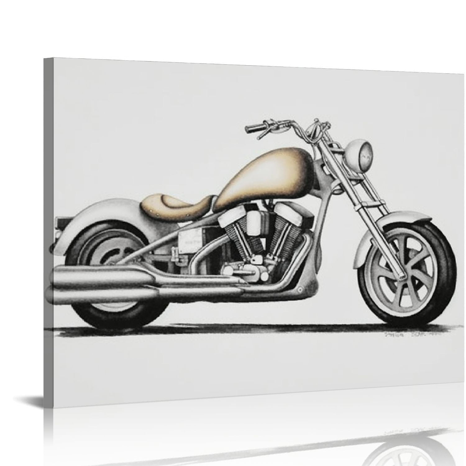 Nawypu Motorbike Print Transportation Paintings Canvas Wall Art ...