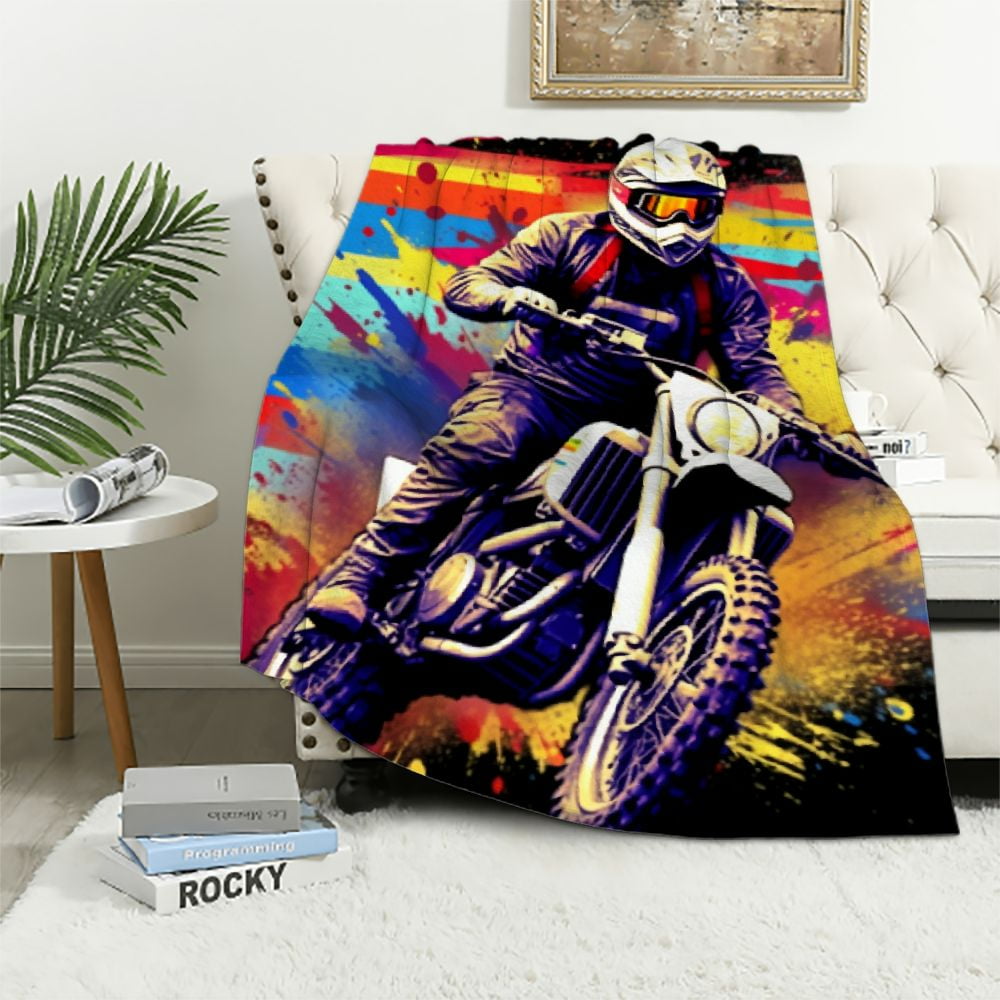 Nawypu Motorcycle Gifts for Men and Women Motorcycle Throw Blankets for ...