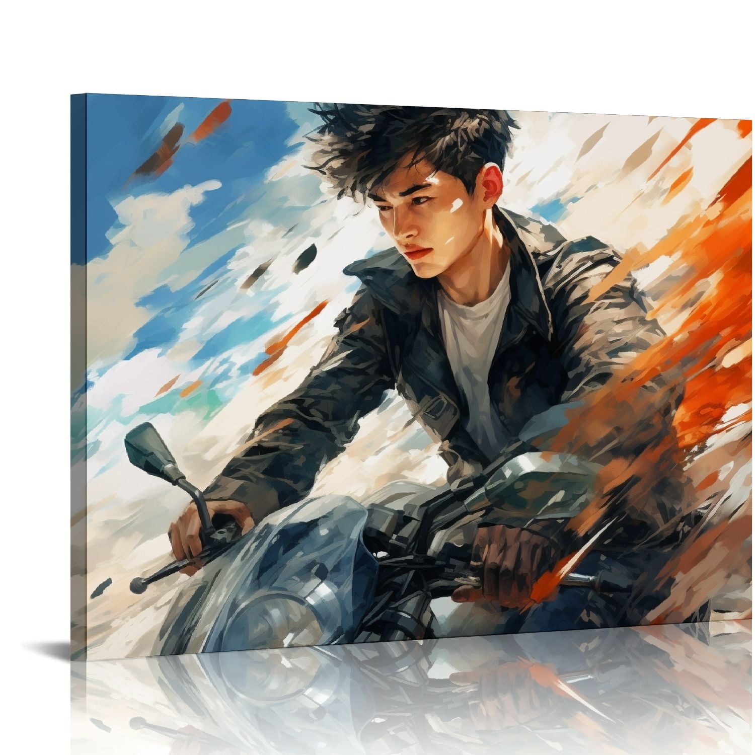 Nawypu Motorcycle Wall Art for Living Room, Graffiti Racer Posters ...