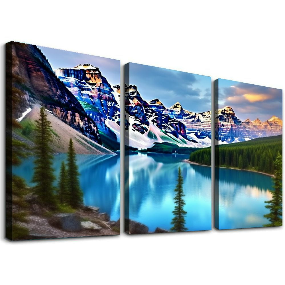 Nawypu Mountain Lake Wall Art Living Room Wall Decor Banff National ...
