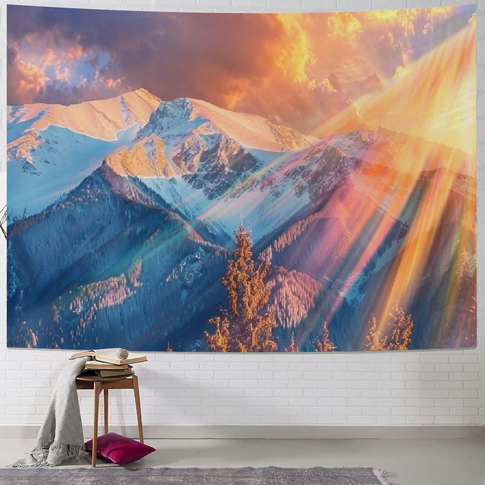 Nawypu Mountain Tapestry, Mountain View with Colorful Winter Sunrise on ...