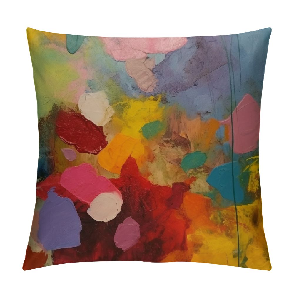 Nawypu Multicolor Abstract Decorative Pillow Covers, Artist Multicolor ...