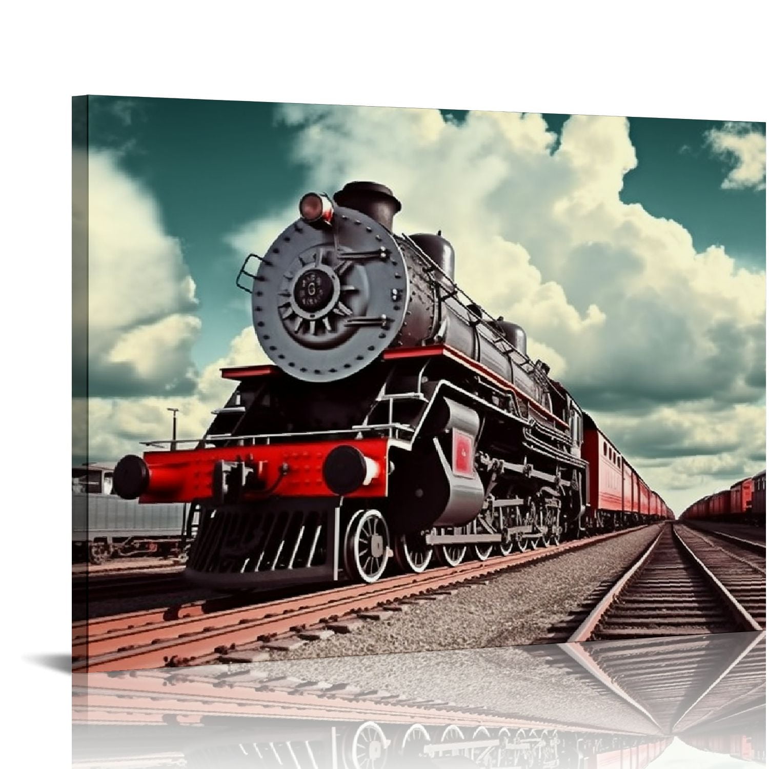 Nawypu Museum Canvas Wall Art - The Russian Black Vintage Steam ...