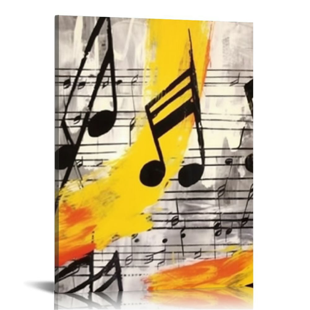 Nawypu - Music Note Canvas Prints Musical Art Theme Picture Wall Decor ...