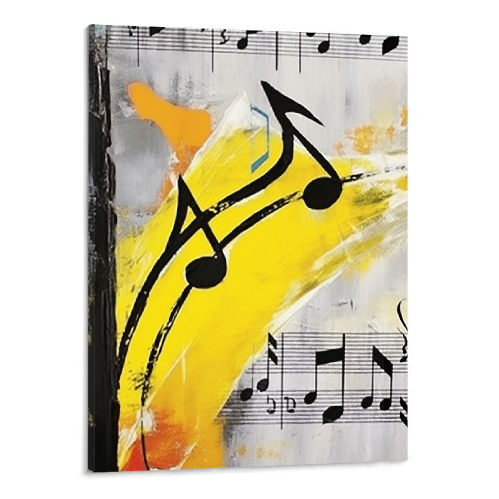 Nawypu - Music Note Canvas Prints Musical Art Theme Picture Wall Decor ...