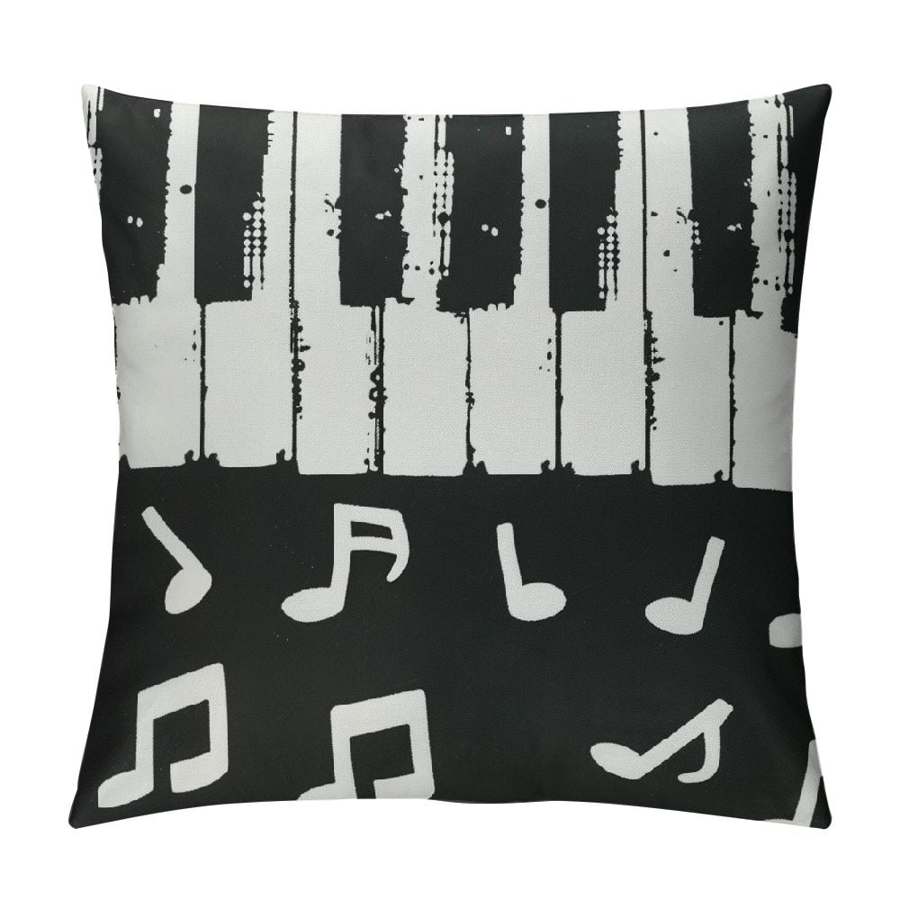 Nawypu Music Note Piano Pattern Throw Pillows Covers Square Decorative ...