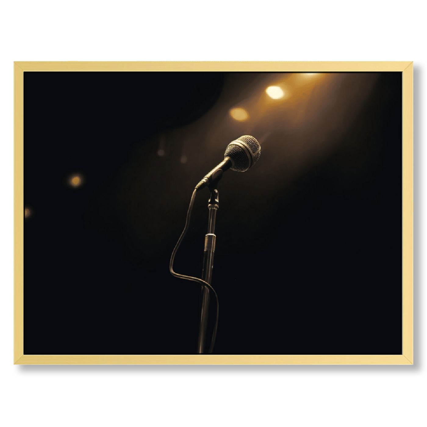Nawypu Music Posters Microphone on Stage Minimalist Black and White ...