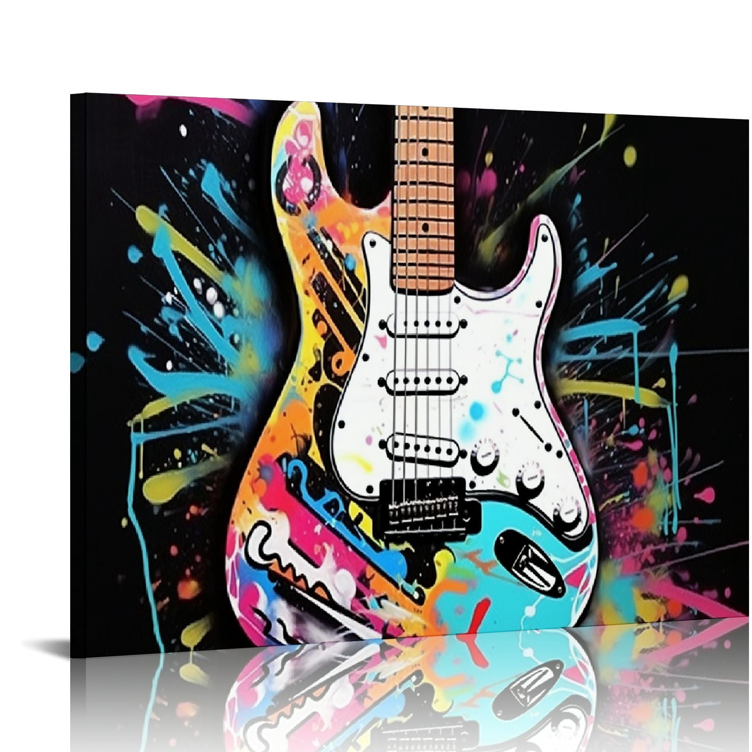 Nawypu Music Room Decor Graffiti Wall Art Guitar Painting Music Wall ...