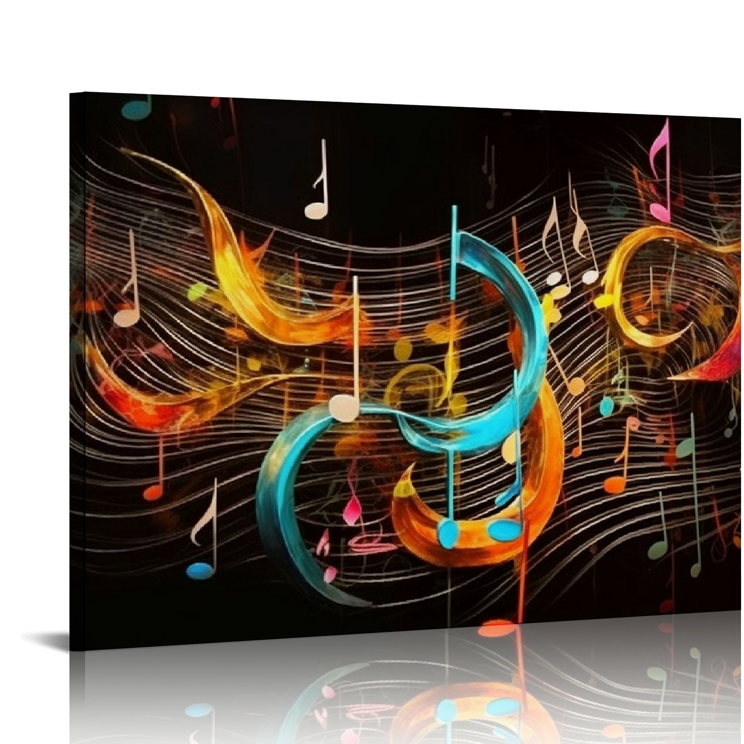 Nawypu Music Wall Art for Bedroom, PIY Modern Musical Note Canvas ...