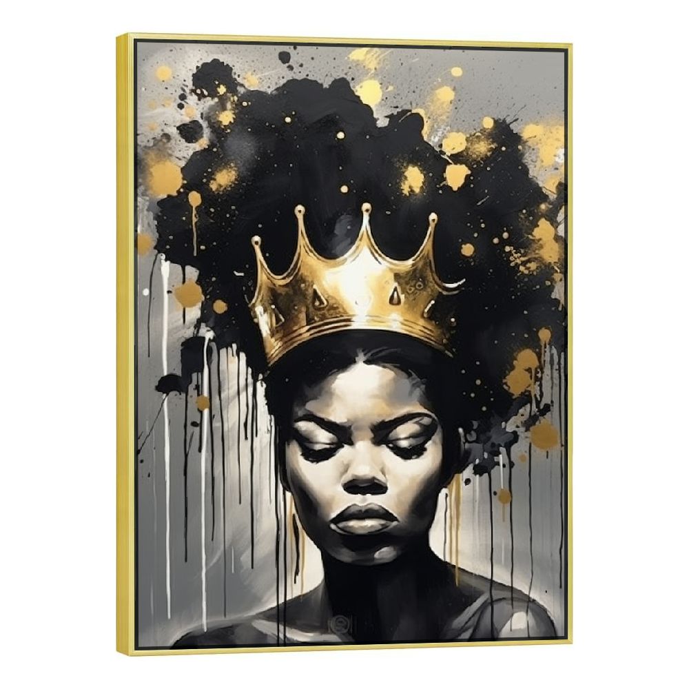 Nawypu Native African American Wall Art Black Girl Wall Art Pictures with Queen Crown for ...