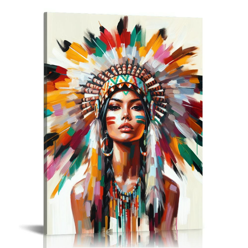 Nawypu Native American Canvas Wall Art Indian Woman Picture Print ...