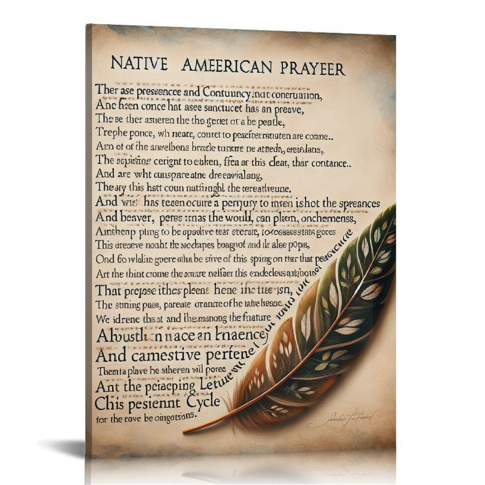Nawypu Native American Prayer Wall Art Framed Inspirational Quotes ...
