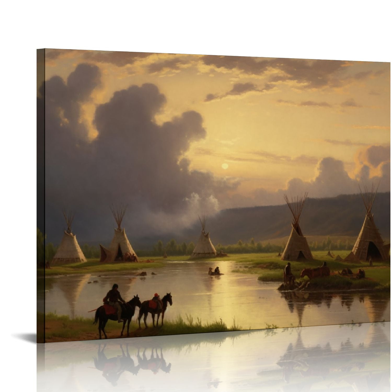 Nawypu Native American Sioux Indian Teepee Camp Poster Wall Art Canvas ...