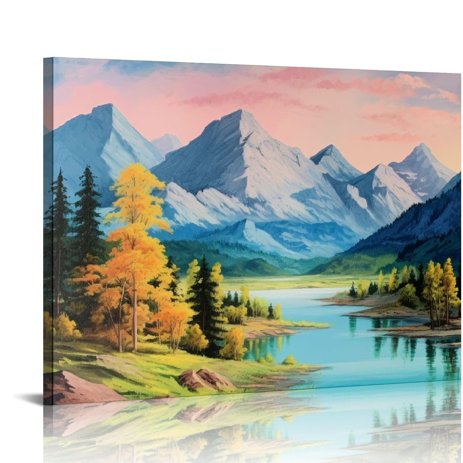Nawypu Nature Mountain Canvas Wall Art National Park Painting Lake Blue ...