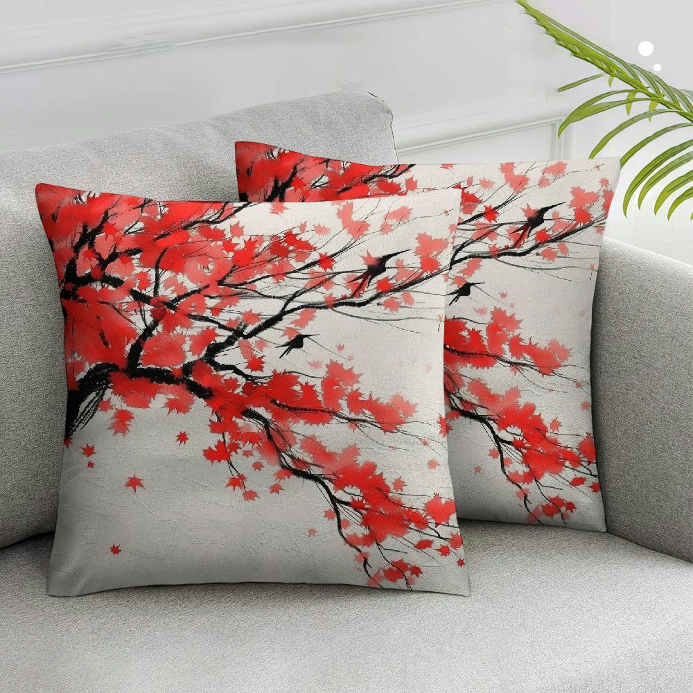 Nawypu Nature Throw Pillow Cushion Cover, Sakura Blossom Japanese ...
